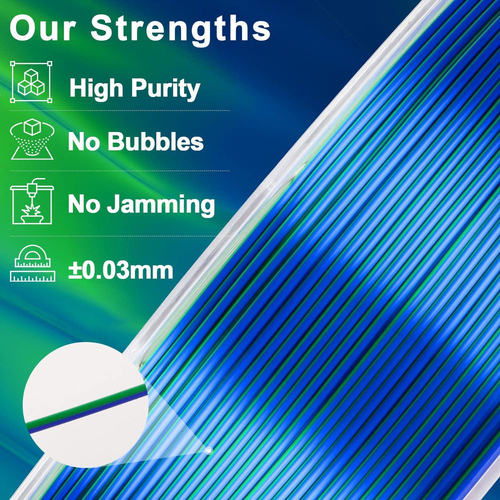 Amolen PLA Silk Dual Color Filament Variety Pack