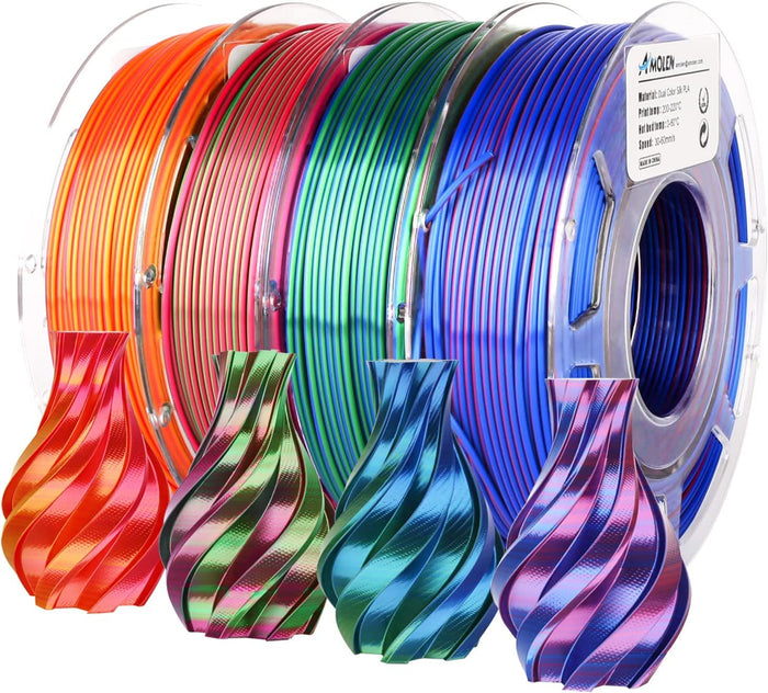 PLA Silk Dual Color Pack | 4x200g 1.75MM Filament