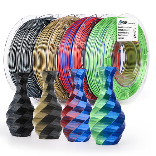 Amolen PLA Silk Dual Color Filament Variety Pack